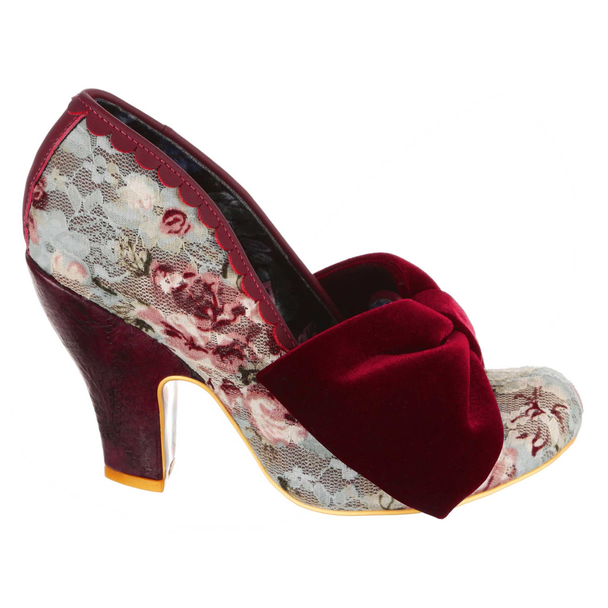 Irregular Choice Oversized Velvet Bow Slip On Court Shoes Printed ...